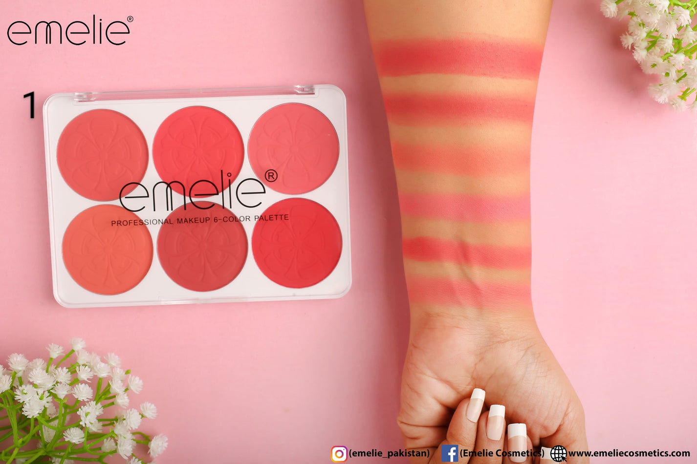 Matte Blusher 6 Color Pallete – Emelie Cosmetics