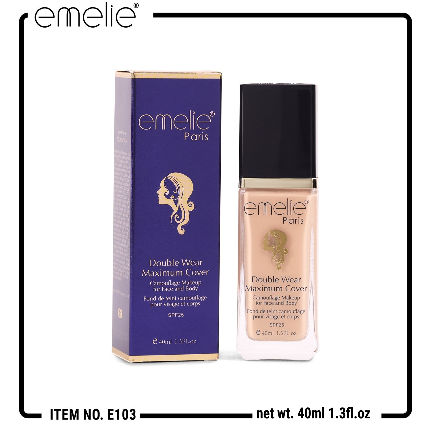 emelie® Paris Double Wear Maximum Cover Foundation SPF 25 – Emelie ...
